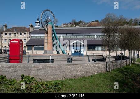 Old winding wheel memorial to the coal mining heritage of the Somerset ...