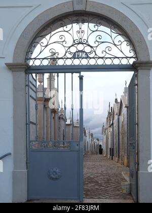 Entrance to the portuguese cemetery in Fuseta, algarve, Portugal Stock ...