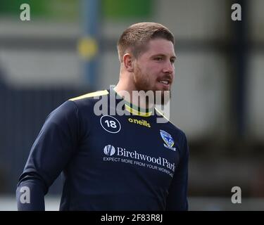 Sale, UK. 11th Apr, 2021. Louis Brogan (15) of Swinton Lions in action ...