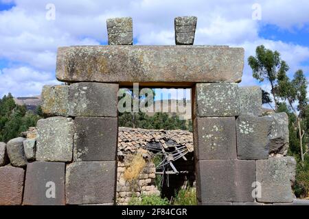 Pyramid of the Incas, Ushnu, Vilcashuaman, Ayacucho region, Peru Stock ...