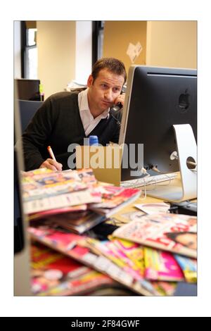 Journalist Nick Harding in his office before taking a stress ...