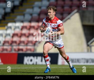 Leigh, UK. 11th Apr, 2021. Ben Reynolds (30) of Leigh Centurions ...