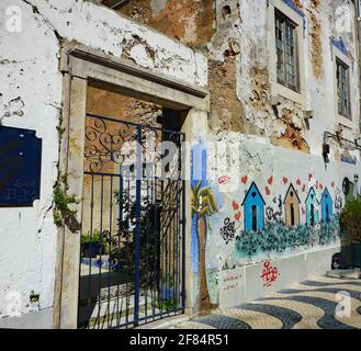 Graffiti on the facade of an abandoned building in Athens Greece Stock ...