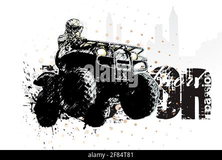 quad bike poster background Stock Vector Image & Art - Alamy
