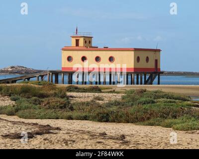 Beautiful beach of Fuseta at the Algarve coast of Portugal Stock Photo ...