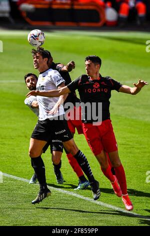 VALENCIA, SPAIN - APRIL 11: Gabriel Paulista of Valencia CF cheering ...