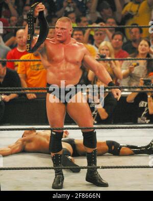 Brock Leanar Dwayne The Rock Johnson 2002 Photo By John Barrett ...