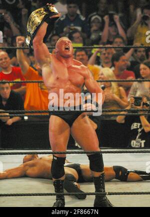 Brock Leanar Dwayne The Rock Johnson 2002 Photo By John Barrett ...