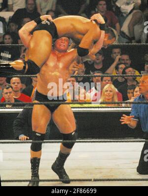 Brock Leanar Dwayne The Rock Johnson 2002 Photo By John Barrett ...
