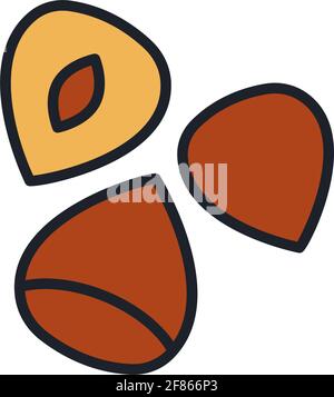 Hazelnut Nuts Isolated Outline Illustration Stock Vector Image & Art ...