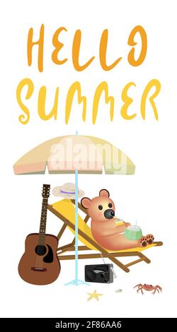 cute bear lying on background Stock Vector Image & Art - Alamy