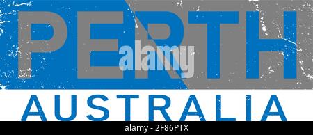 Perth WA, Australia Logo. Adventure Landscape Design Vector City ...