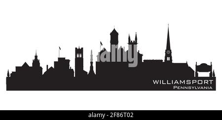 Williamsport Pennsylvania city skyline vector silhouette illustration ...