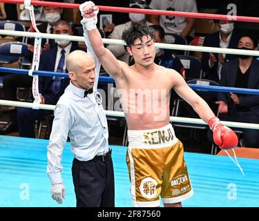 Kenji Fujita, Kimura, MACH 25, 2021 - Boxing : 6R featherweight bout at Korakuen Hall in Tokyo ...