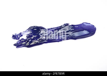 Blue melted wax isolated on white background. Hot wax puddle . hot wax ...