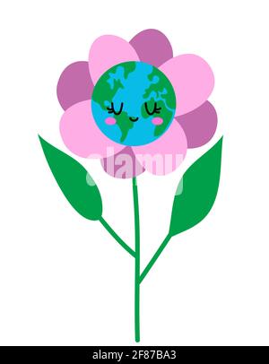 Heart for 22 april, in flat design. Vector illustration. Happy Earth ...