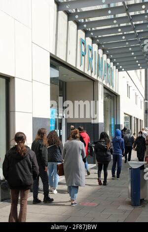Broadmead, Bristol, UK. 12th Apr, 2021. Primark is busy. Non-essential ...