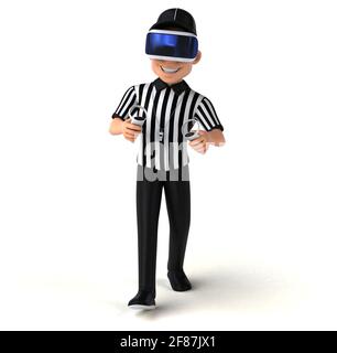 Fun 3D Illustration of a referee with a VR Helmet Stock Photo - Alamy