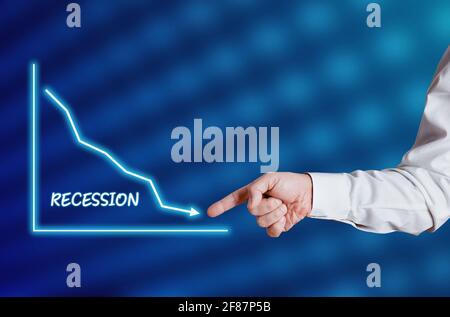 Recession and crisis concept with the decline chart Stock Photo - Alamy