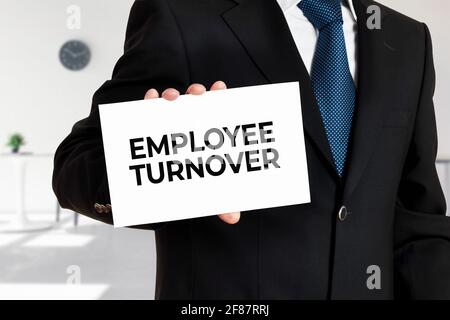 Text sign showing Employee Turnover. Conceptual photo Number or ...