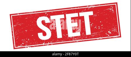 STET red grungy rectangle stamp sign Stock Photo - Alamy