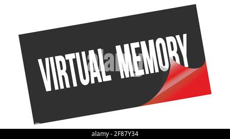 VIRTUAL MEMORY text written on red grungy zig zag borders round stamp ...