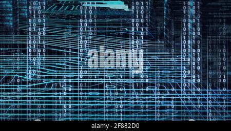 Composition of binary coding over processor and circuit board Stock Photo - Alamy