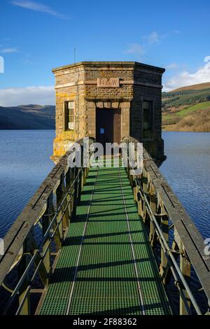 Water tower, Talybont Reservoir, Talybont,-on-Usk, Powys, Wales Stock ...