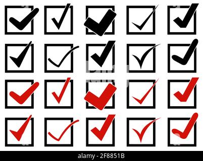 Check mark icon boxes vector set. Check mark icon boxes vector set ...
