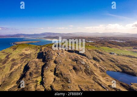 Aerial view of Dunmore Head by Portnoo in County Donegal, Ireland Stock ...