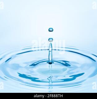 Fallen drop on the water surface. Nature and environment background ...