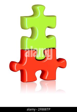 business symbol at puzzle - Illustration Stock Photo - Alamy