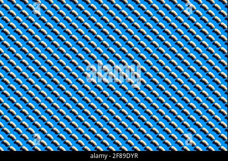 Pattern of cashew. Fashionable sunny porridge pattern on a bright blue ...