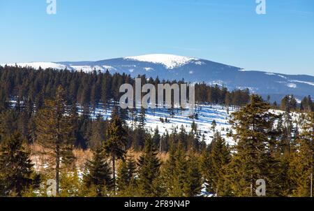 view from jesenik mountains to mount kralicky sneznik - moravia - czech ...