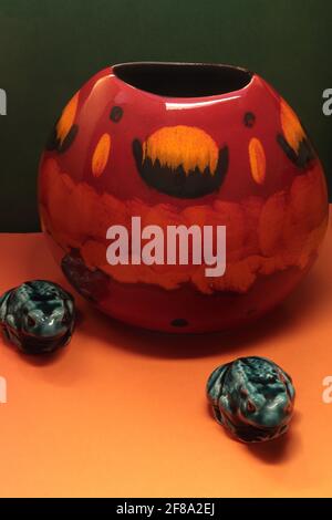 Volcano design vase by Poole pottery Stock Photo - Alamy