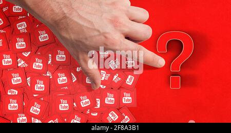 Youtube, Question Mark Icon, 3d Render Photo Stock Photo - Alamy