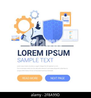 Data protection. Safe cyber space concept with castle, clouds and ...