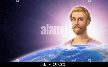 violet light glow flame St Germain illustration holy spiritual Stock ...
