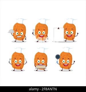 Chicken nugget cartoon character with various angry expressions. Vector ...