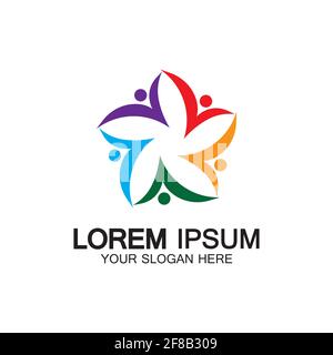 Star people logo design. Star community vector logo. star community ...