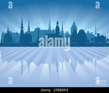 Riga Latvia city. Skyline vector silhouette illustration Stock Vector Image & Art - Alamy