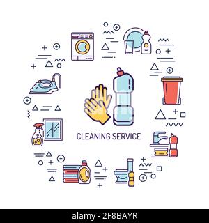Infographic design template for cleaning service industry Stock Vector ...