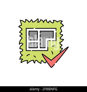 Land plot color line icon. Pictogram for web page, mobile app, promo ...