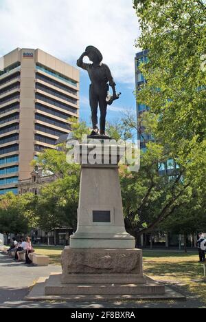 Statue of Captain Charles Sturt Explorer Adelaide Australia Stock Photo ...