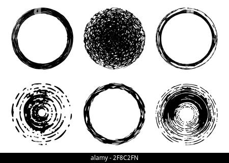 Circle grunge scratched lable background. Distressed post stamp texture ...