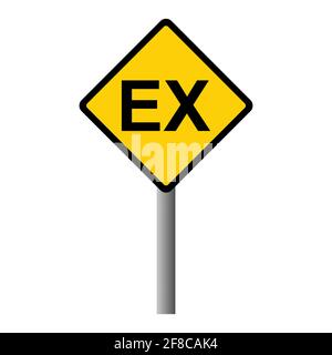 Explosive EX icon, danger symbol isolated on white background. Vector ...