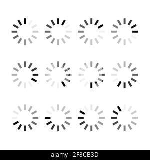 Loading bar progress icon step by step. Webside set symbol round loader Stock Vector Image & Art ...