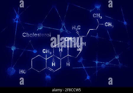 Chemical molecular formula of cholesterol. Infographics illustration ...