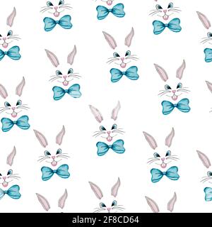 Watercolor seamless pattern. Hand painted texture with various ...