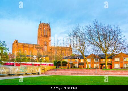 View of the Liverpool cathedral during sunset, England Stock Photo - Alamy